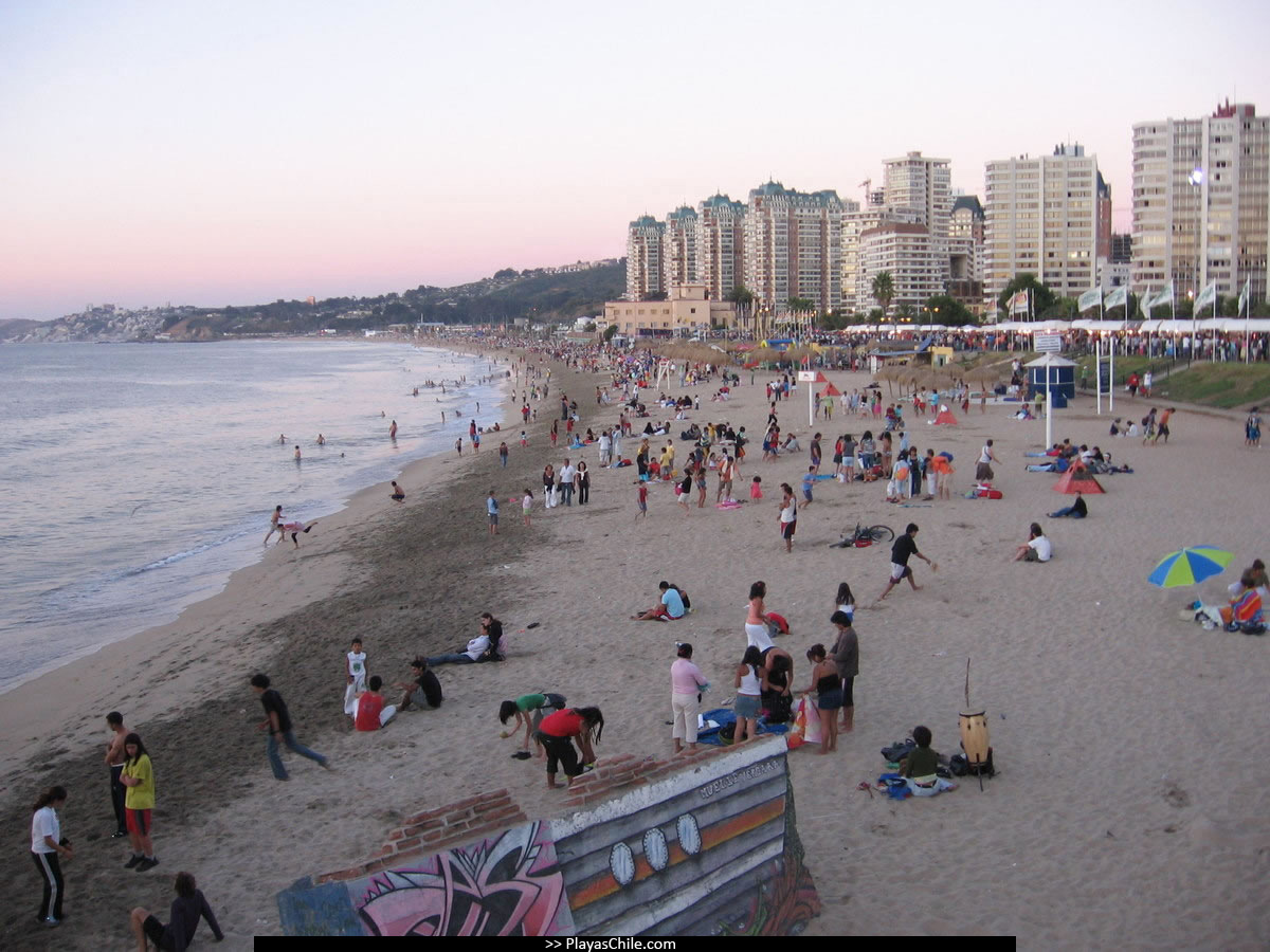 Playas de Viña del Mar Chile, Verano en Reñaca